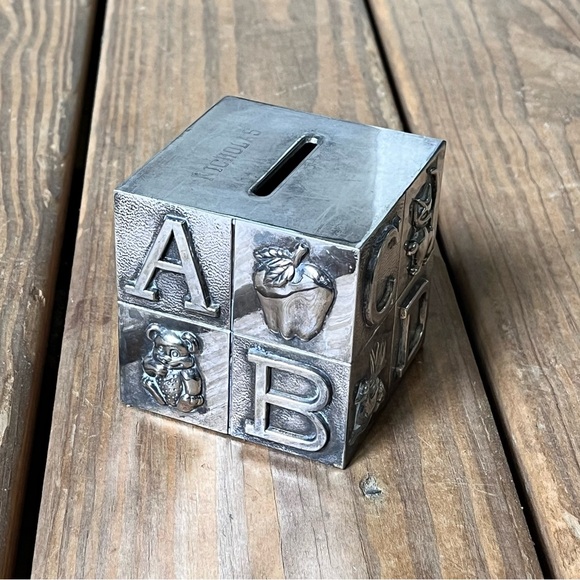 Other | Silver Alphabet Block Bank | Poshmark